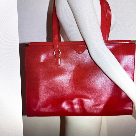 Mark Cross | Bags | Mark Cross Red Leather Attache Organizer Tote Bag ...